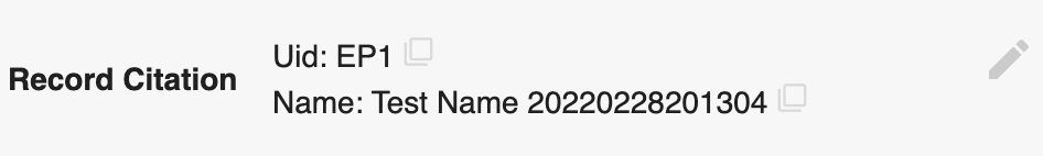 Record Citation - Documentation